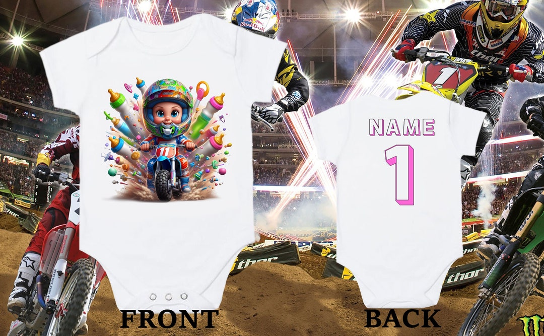 Personalized Baby Clothing, Cute and Soft Motorcross Inspired Sleepsuit ...