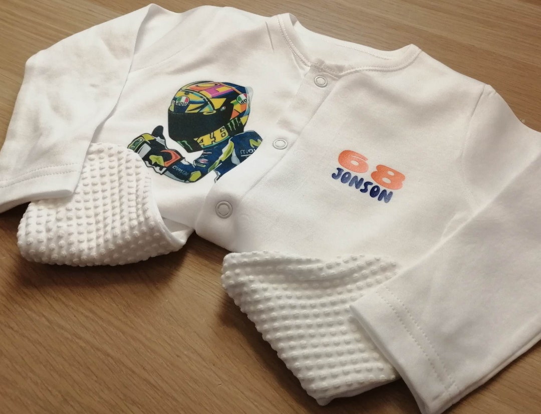 Personalized Motorcross Baby Sleepsuit: Custom Name Vest, Newborn Gift ...