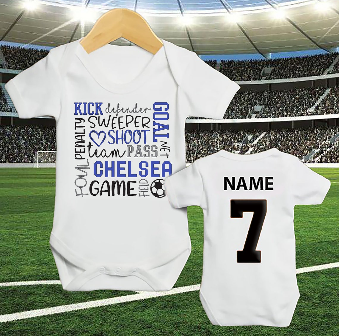 Personalized Baby Clothing, Cute and Soft Football Inspired Sleepsuit ...