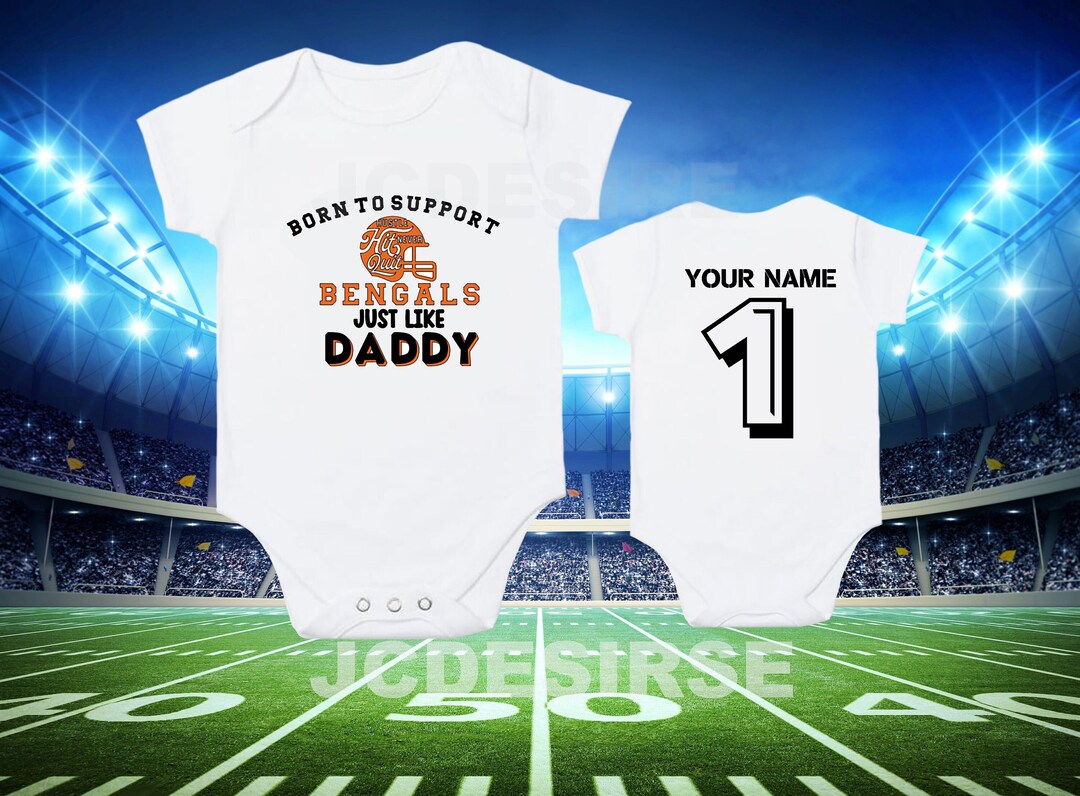 Personalized Baby Vest: Bengals Football, Custom Name & Number - Etsy