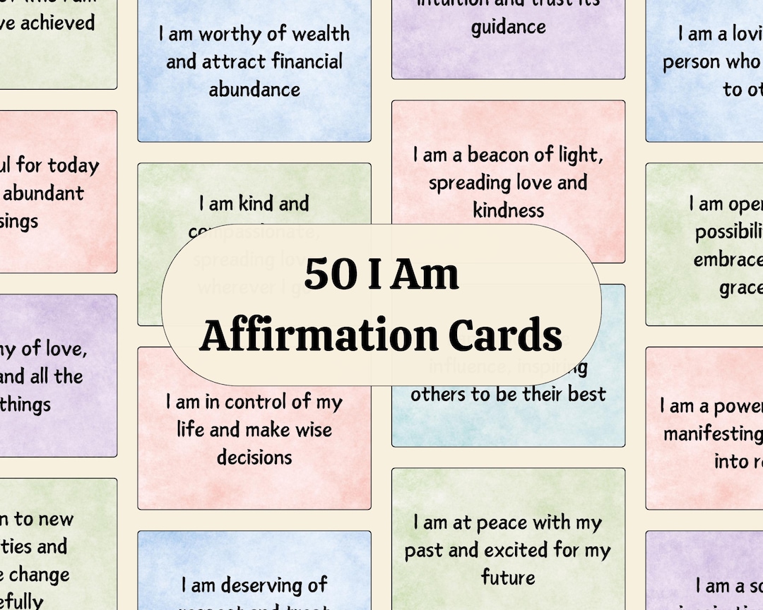 I Am Affirmation Cards Digital Afiirmation Cards Affirmations Printable ...