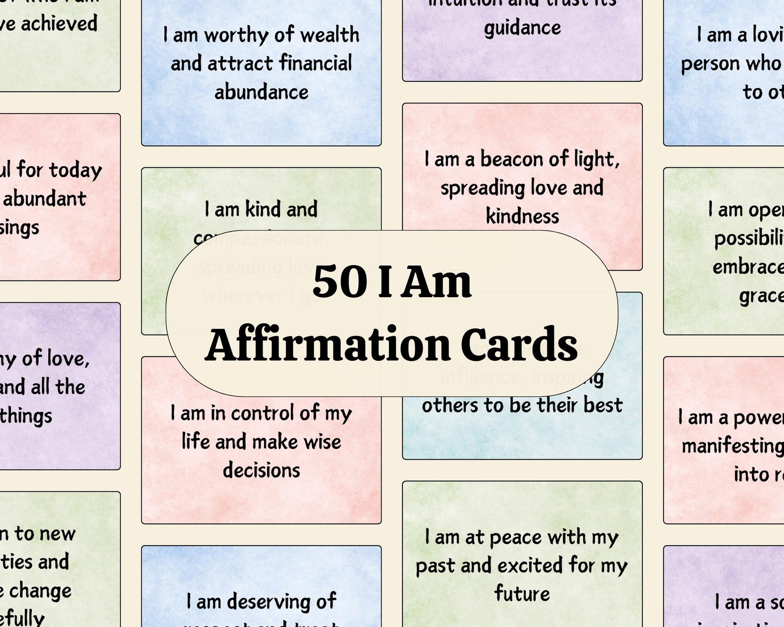 I Am Affirmation Cards Digital Afiirmation Cards Affirmations Printable ...