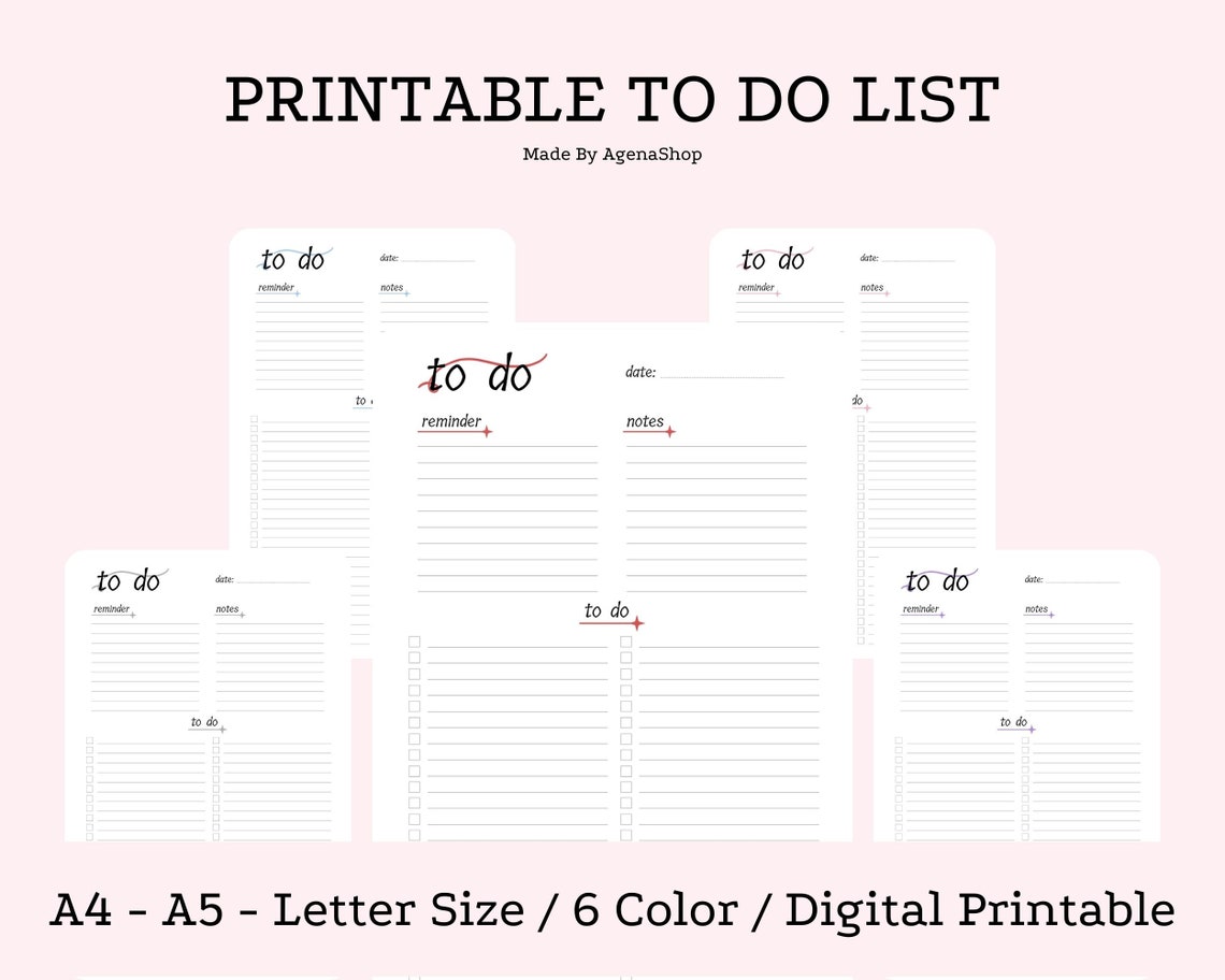 Printable to Do List Minimalist Daily Weekly to Do Planner Checklist ...