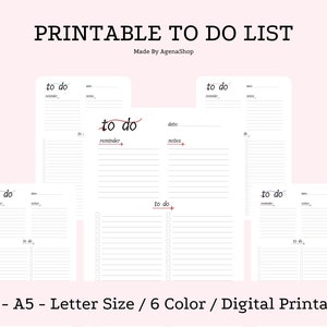 Printable to Do List Minimalist Daily Weekly to Do Planner Checklist ...