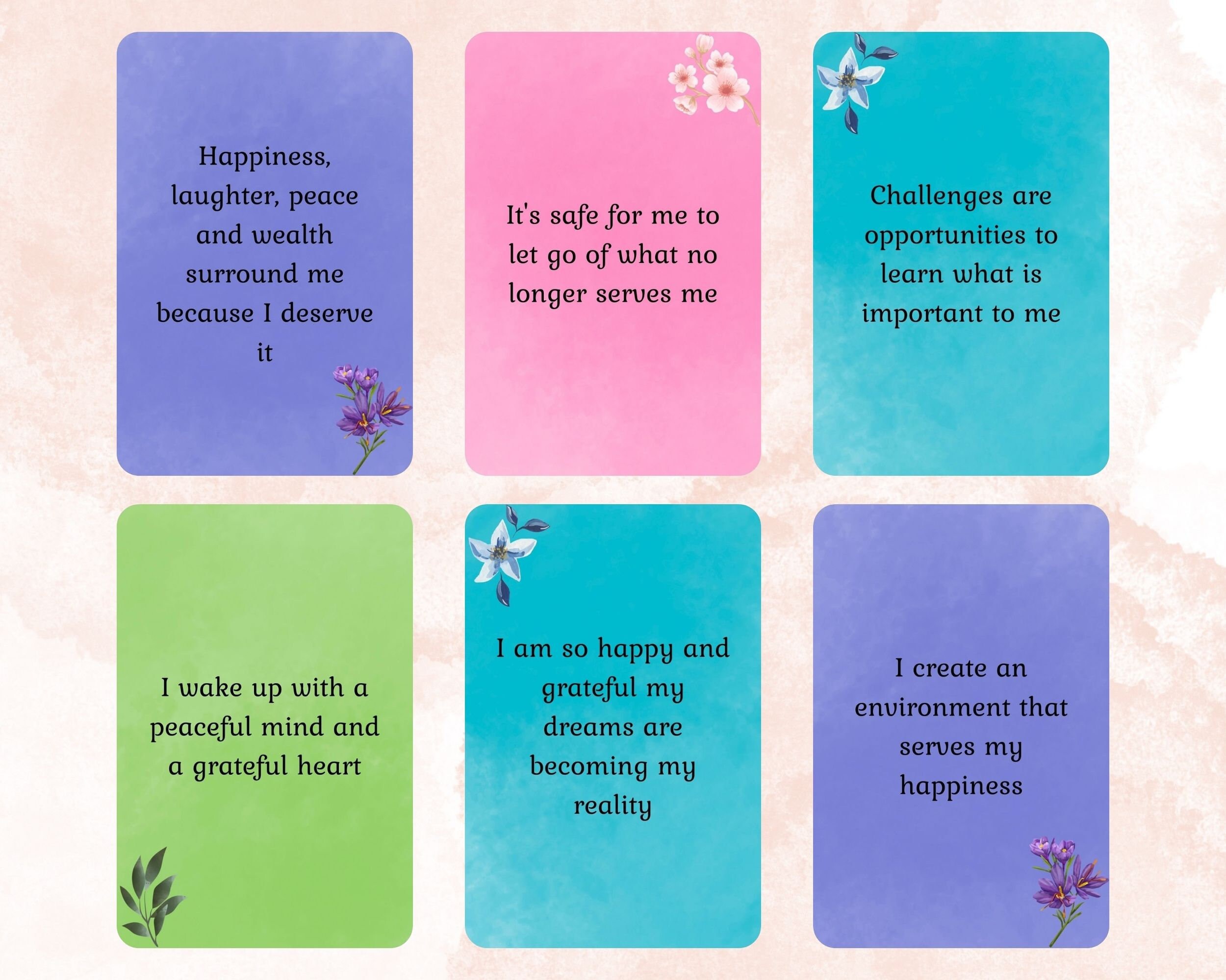 80 Affirmation Cards Printable Positive Quote Flashcards - Etsy