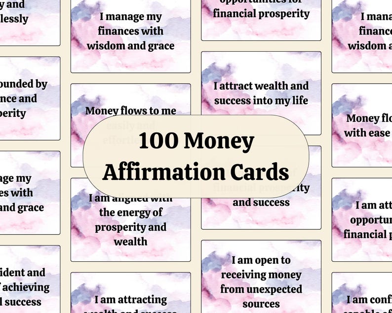 Digital Money Affirmation Cards 100 Money Affirmation Cards Digital ...