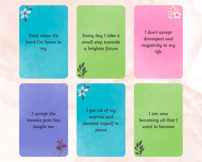 80 Affirmation Cards Printable Positive Quote Flashcards - Etsy