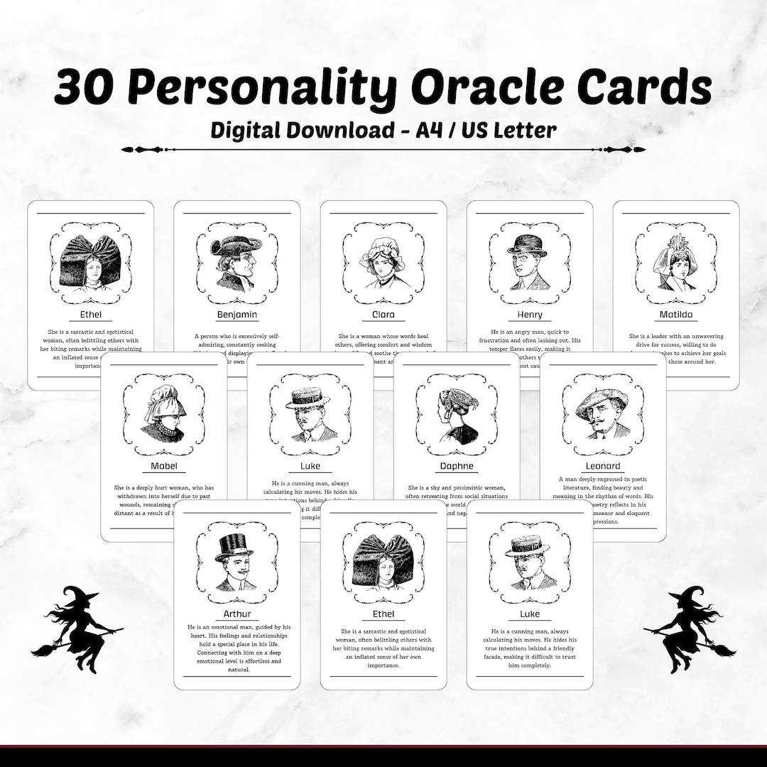 Personality Oracle Cards | 30 Digital Personality Oracle Cards ...
