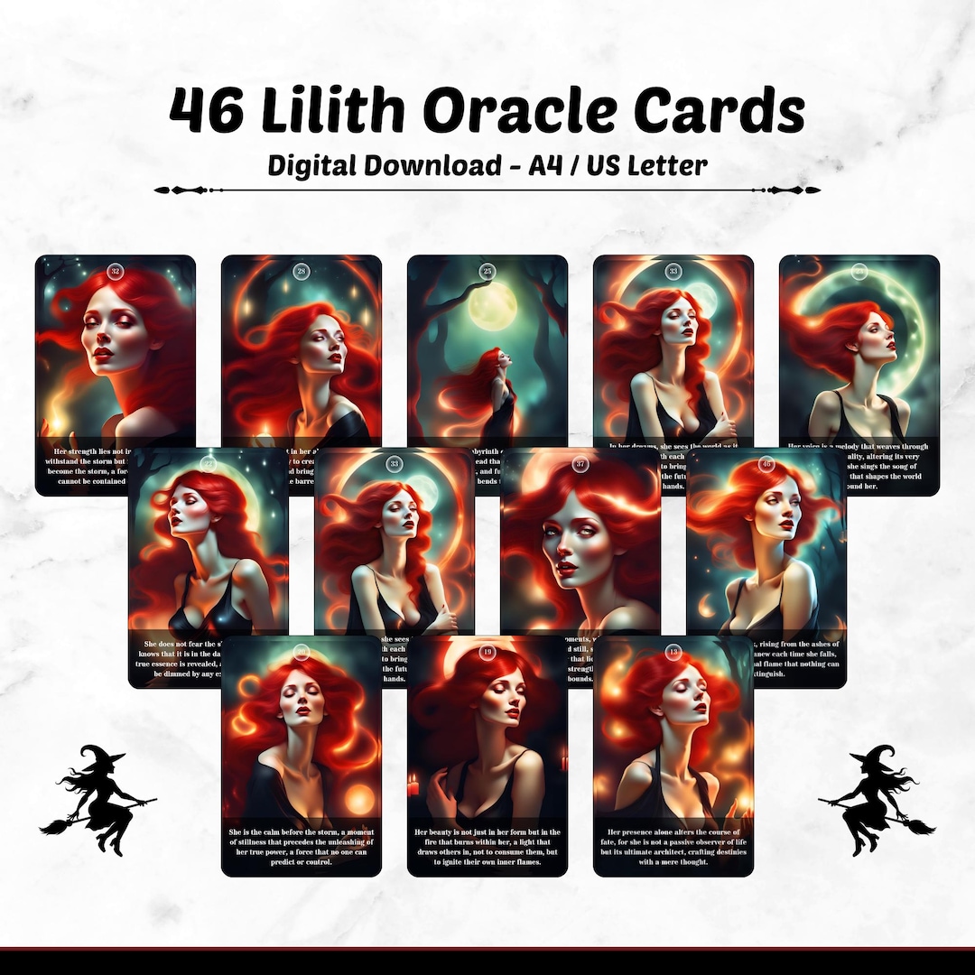 Lilith Oracle Cards | Printable Lilith Oracle Deck | Digital Lilith Oracle Card Deck | Tarot ...
