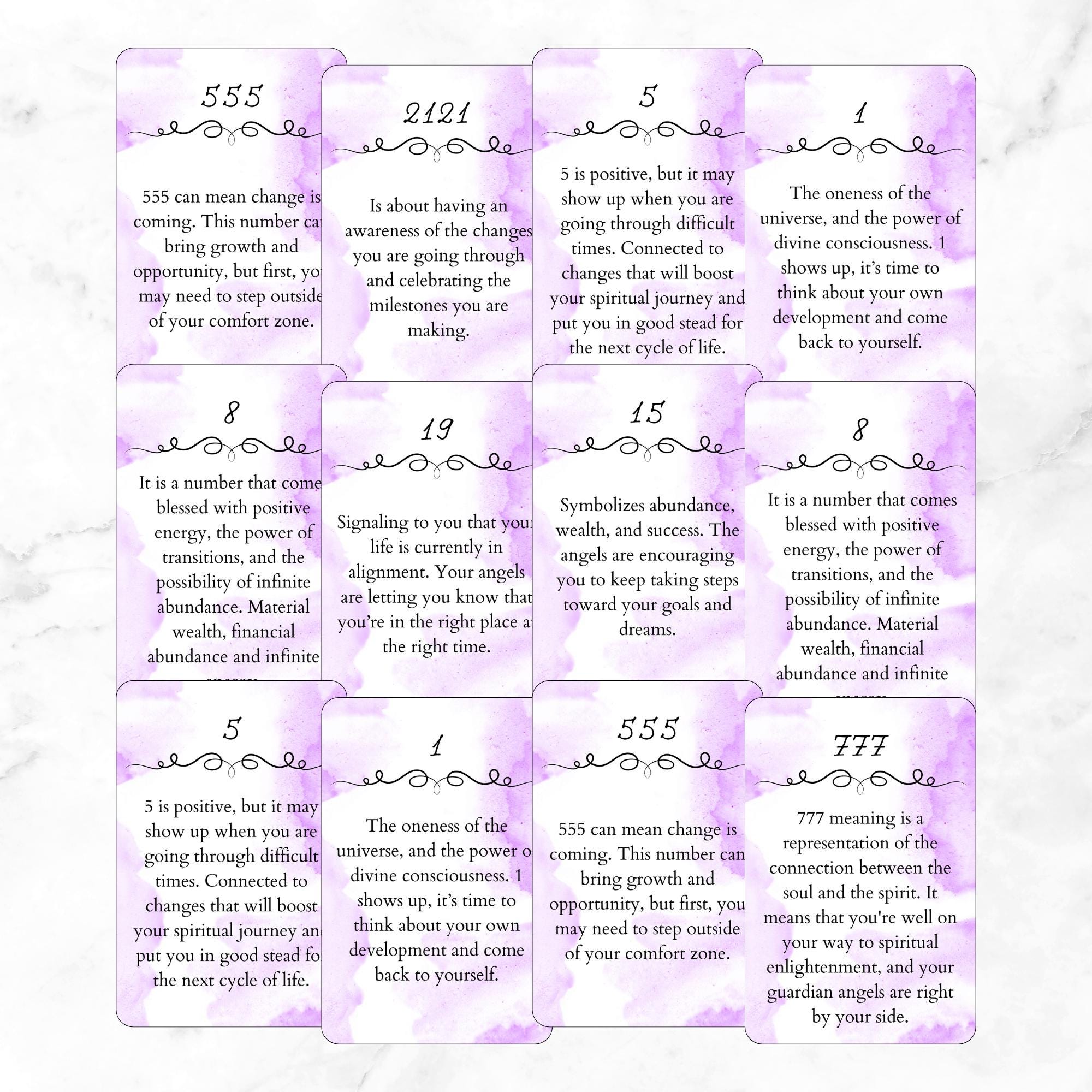Angel Numbers Oracle Cards | Angel Numbers | Digital Oracle Cards ...