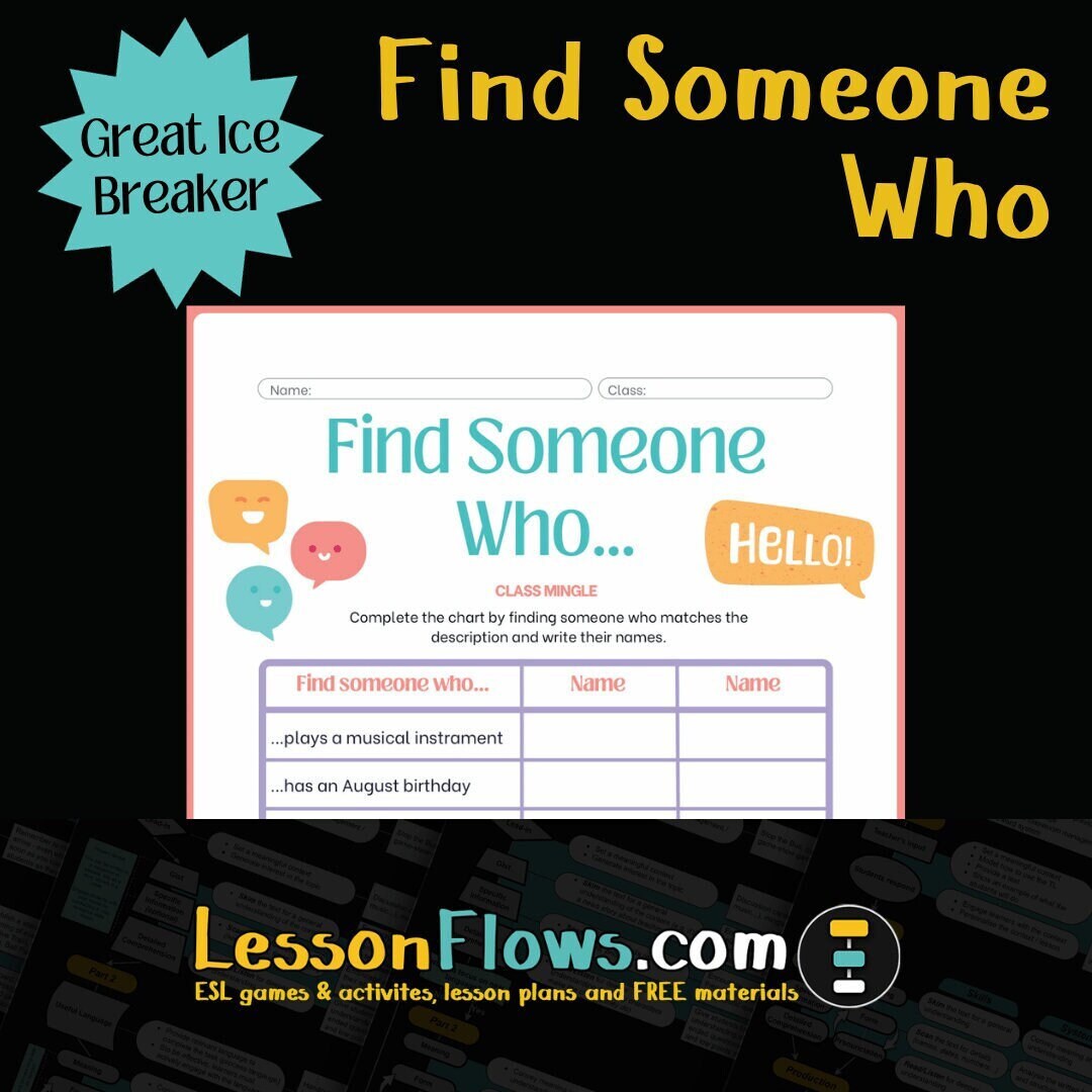 Find Someone Who: Ice Breaker Game / Activity (great for Back-to-school ...