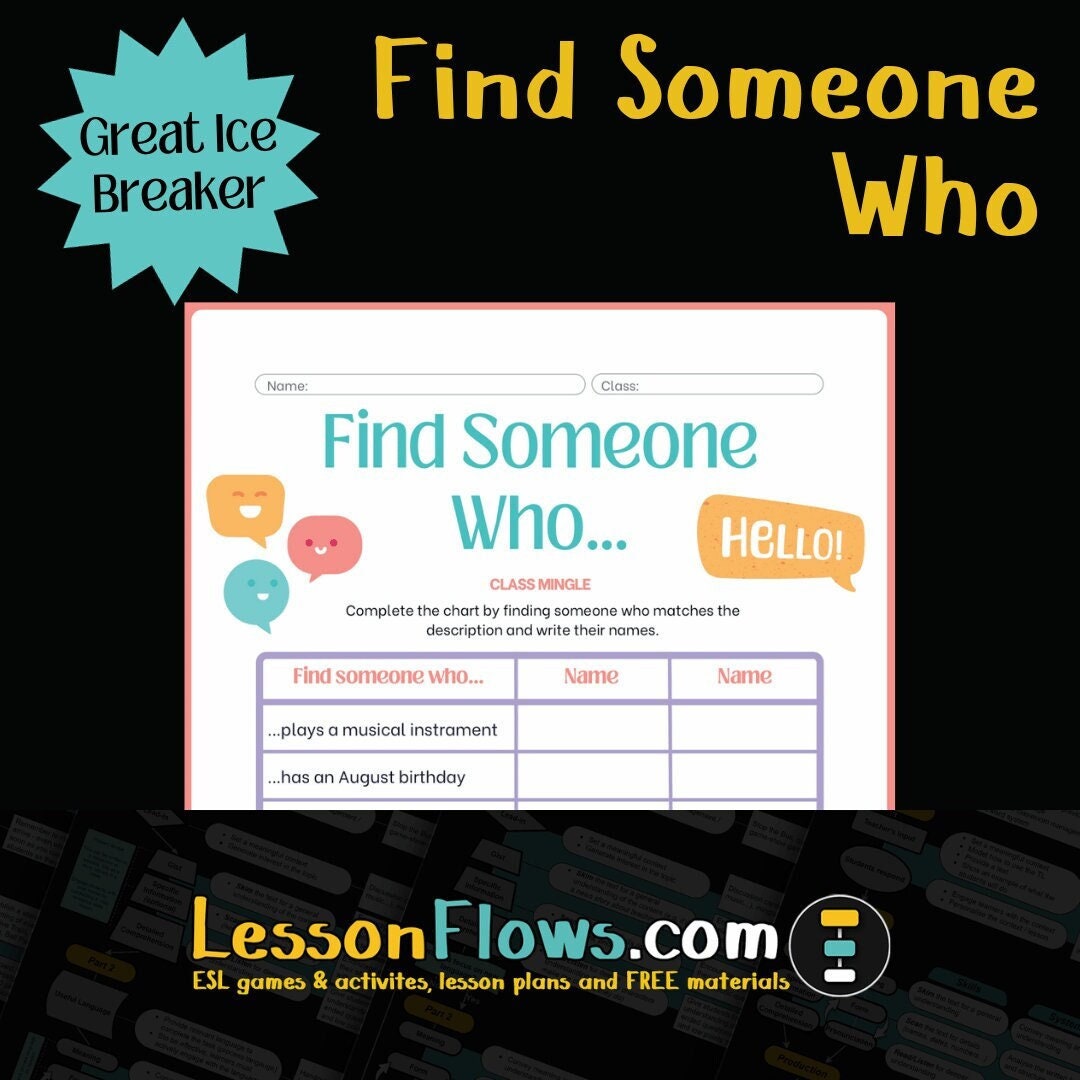 Find Someone Who: Ice Breaker Game / Activity (great for Back-to-school ...