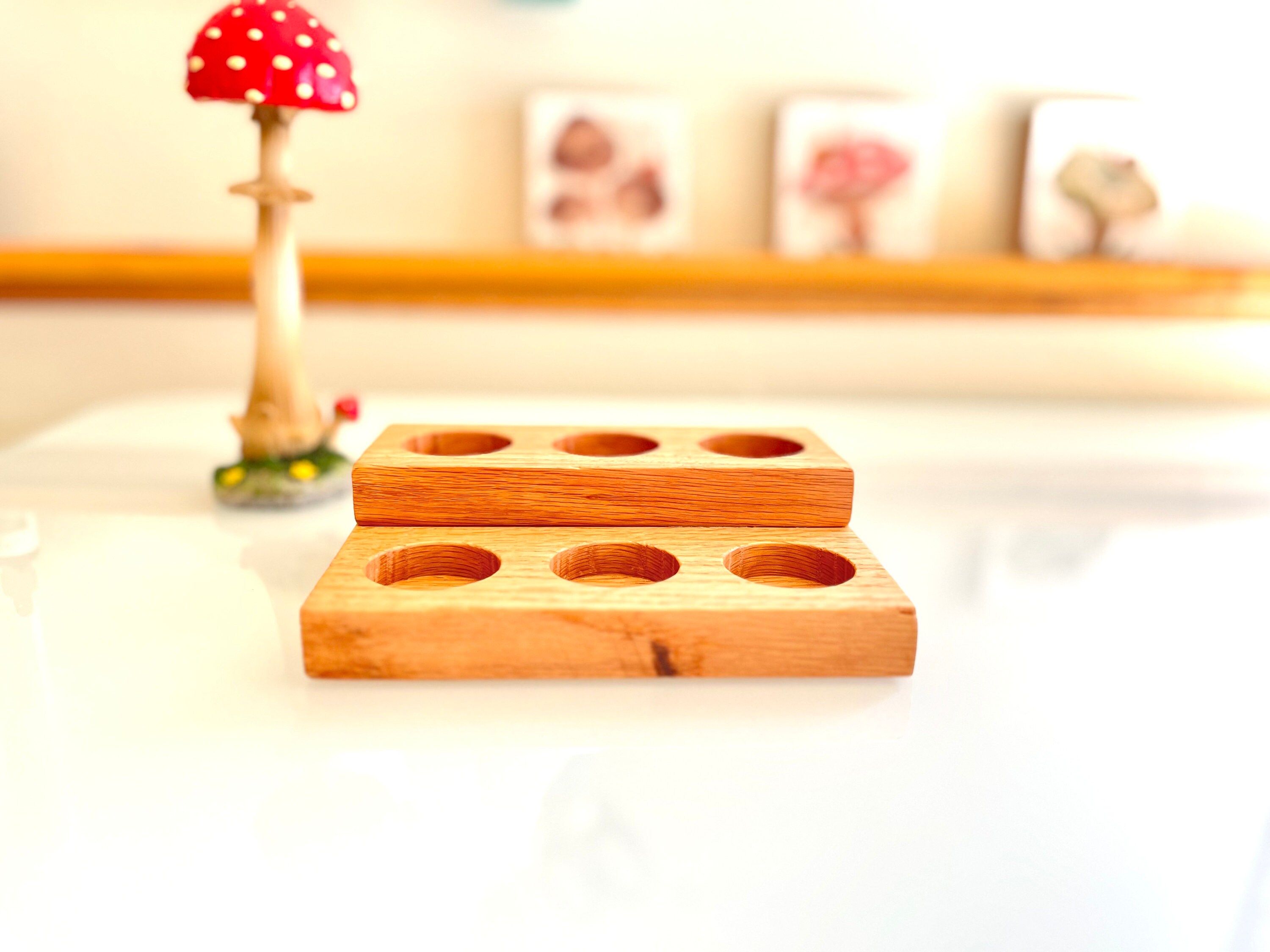 1 Oz Tincture Bottle, 2-tiered Organizer, 6-holes, Red Oak Wood, Herbal ...