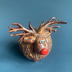 Handcrafted Ceramic Reindeer Christmas Decoration - Etsy