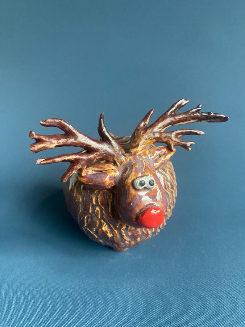 Handcrafted Ceramic Reindeer Christmas Decoration - Etsy