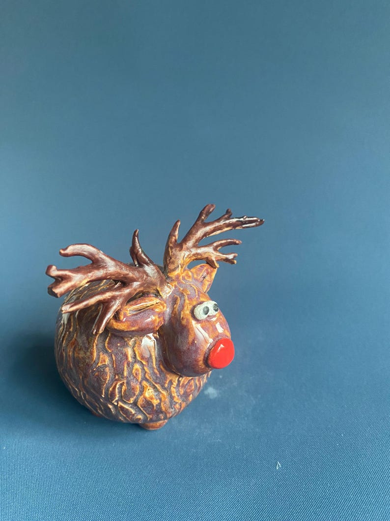 Handcrafted Ceramic Reindeer Christmas Decoration - Etsy
