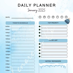 Printable January 2025 Daily Planner| Instant Download - Etsy