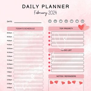 February 2024 Daily Planner Instant Download - Etsy