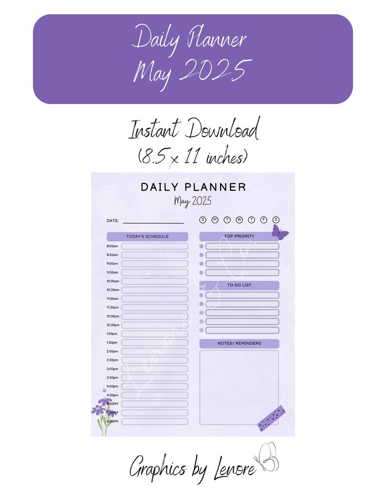 May 2025 Daily Planner| Instant Download - Etsy