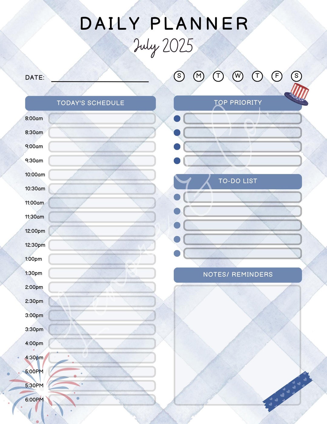 July 2025 Daily Planner| Instant Download - Etsy