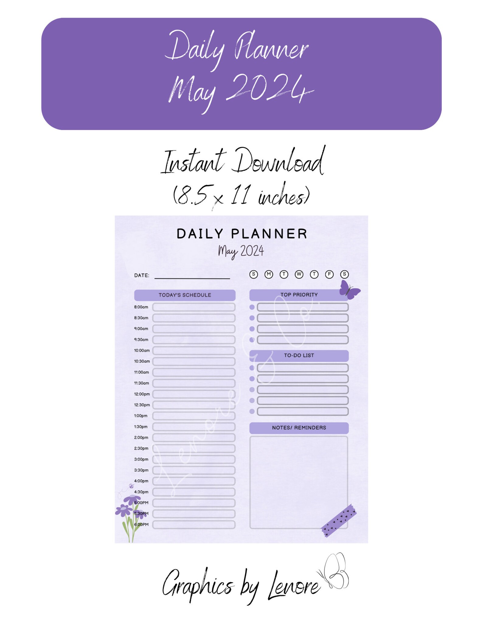May 2024 Daily Planner Instant Download - Etsy