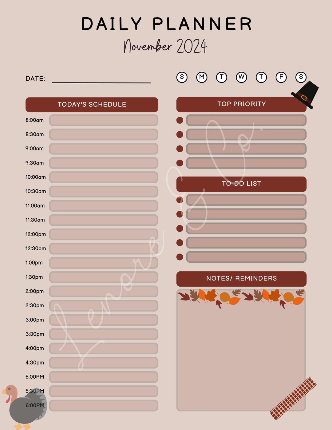 November 2024 Daily Planner Instant Download - Etsy