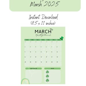 March 2025 Monthly Planner| Instant Download - Etsy