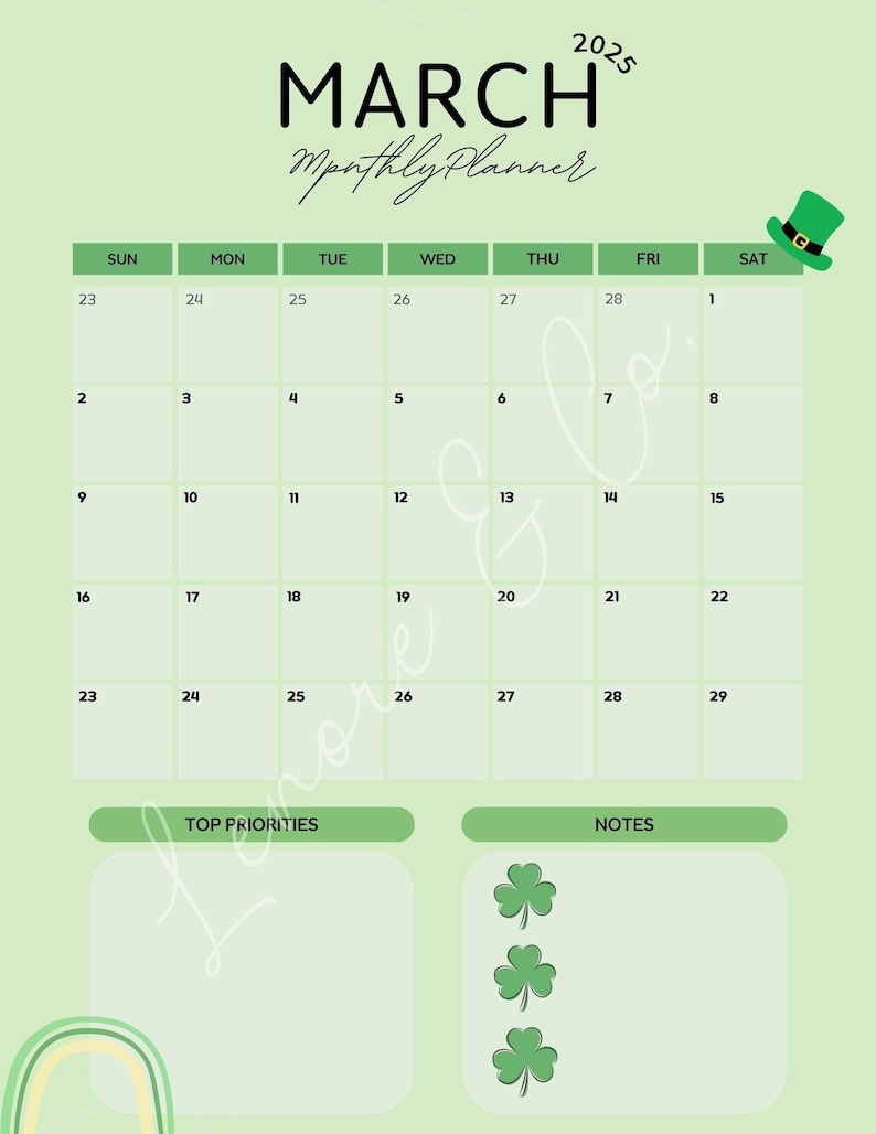March 2025 Monthly Planner| Instant Download - Etsy