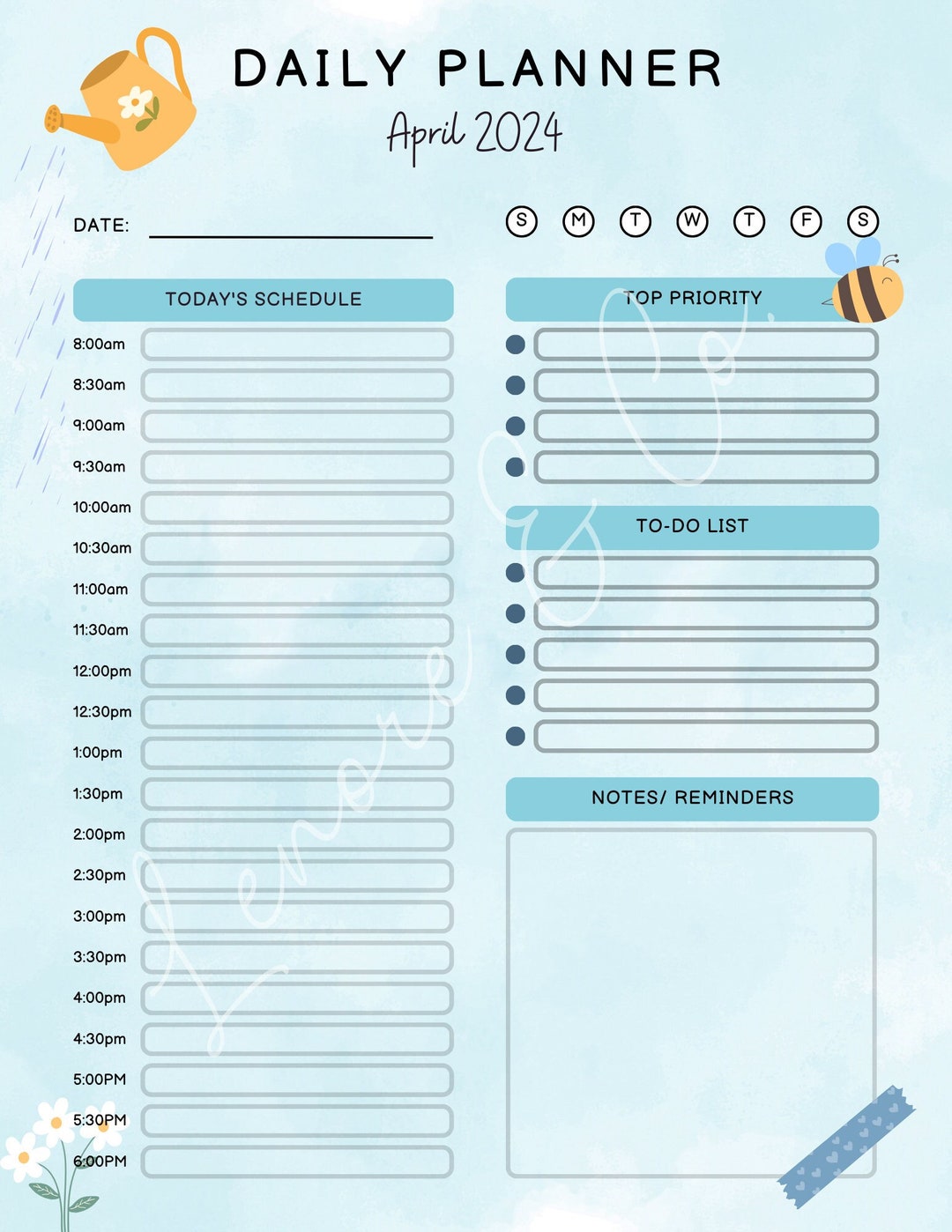 April 2024 Daily Planner Instant Download - Etsy