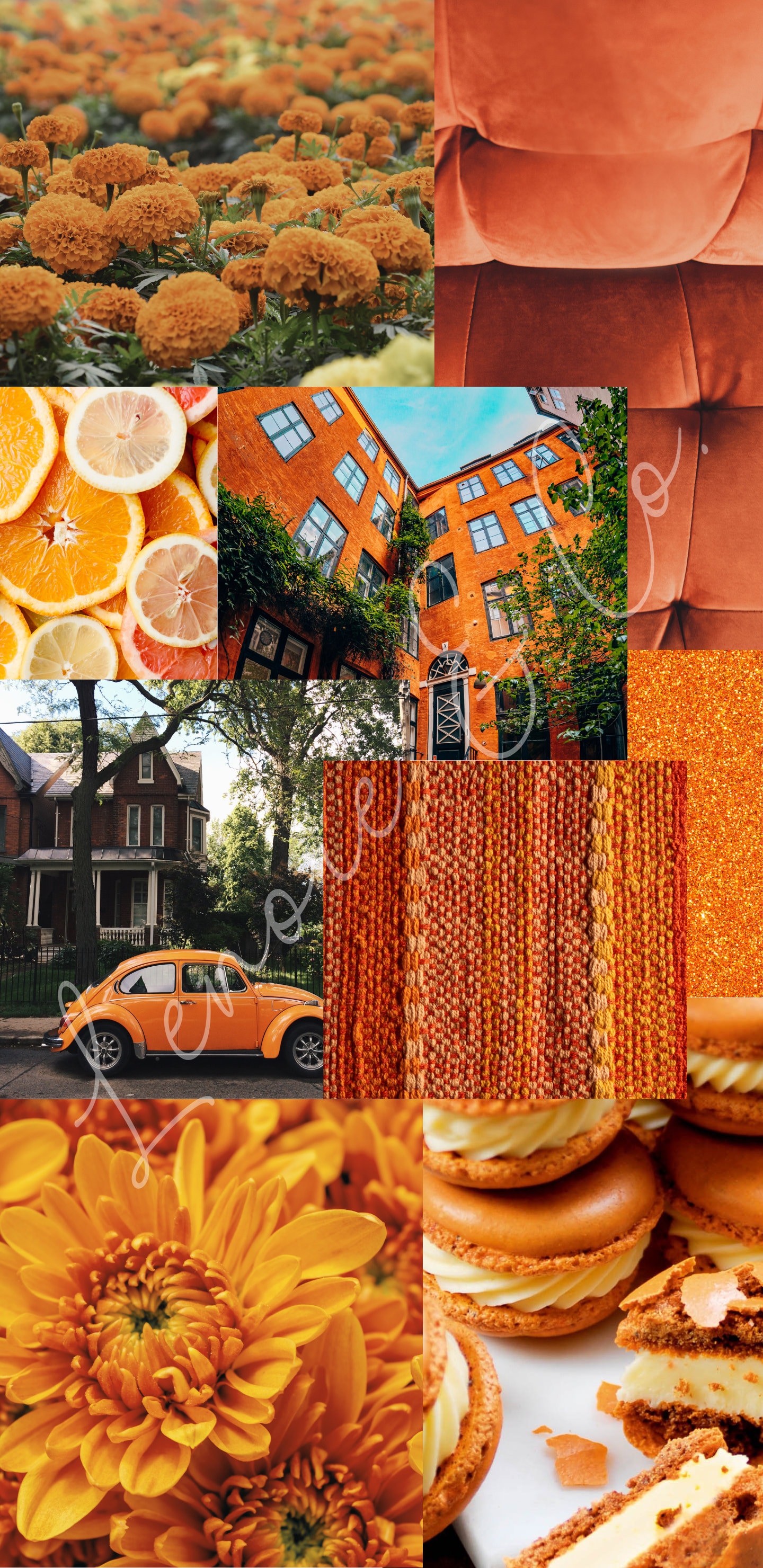 Orange Theme Aesthetic Phone Wallpaper iPhone Home Screen Background ...