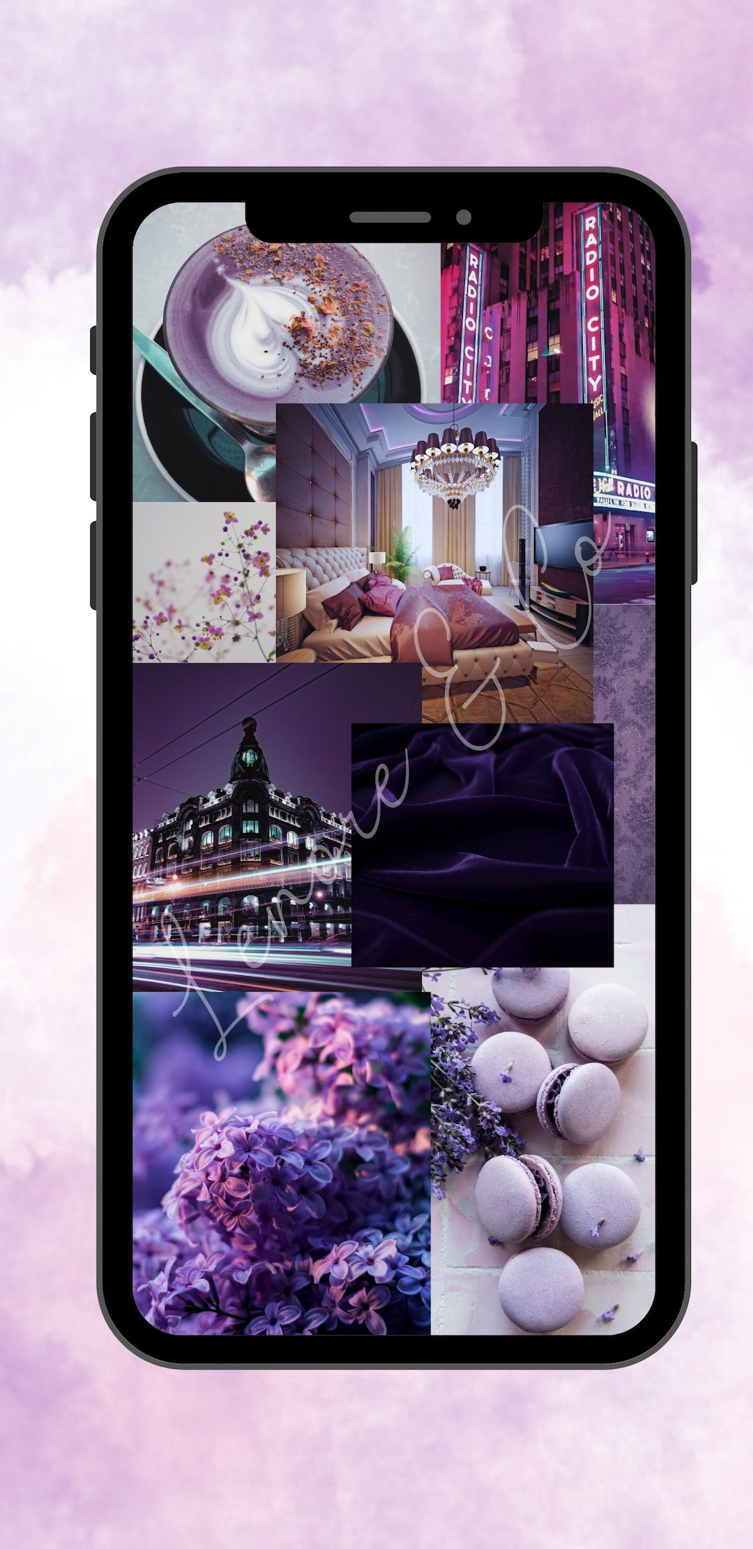 Purple Theme Aesthetic Phone Wallpaper iPhone Home Screen Background ...