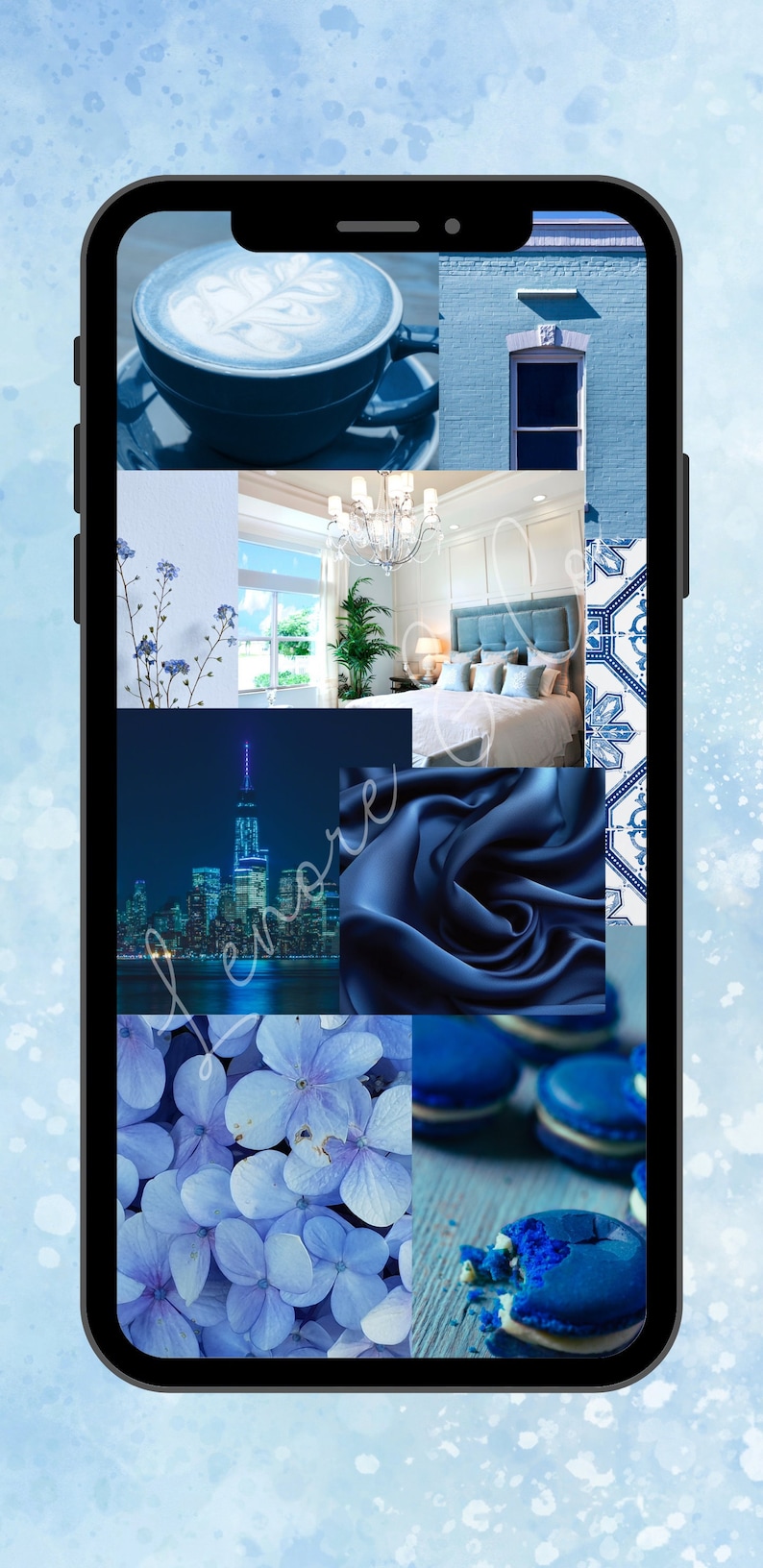 Blue Theme Aesthetic Phone Wallpaper iPhone Home Screen Background ...