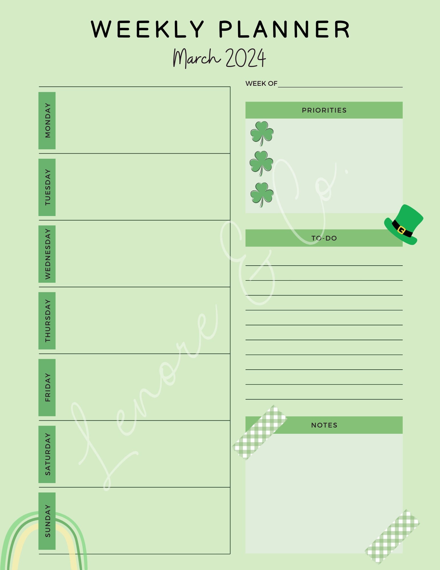March 2024 Weekly Planner Instant Download - Etsy