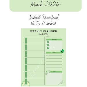 March 2024 Weekly Planner Instant Download - Etsy