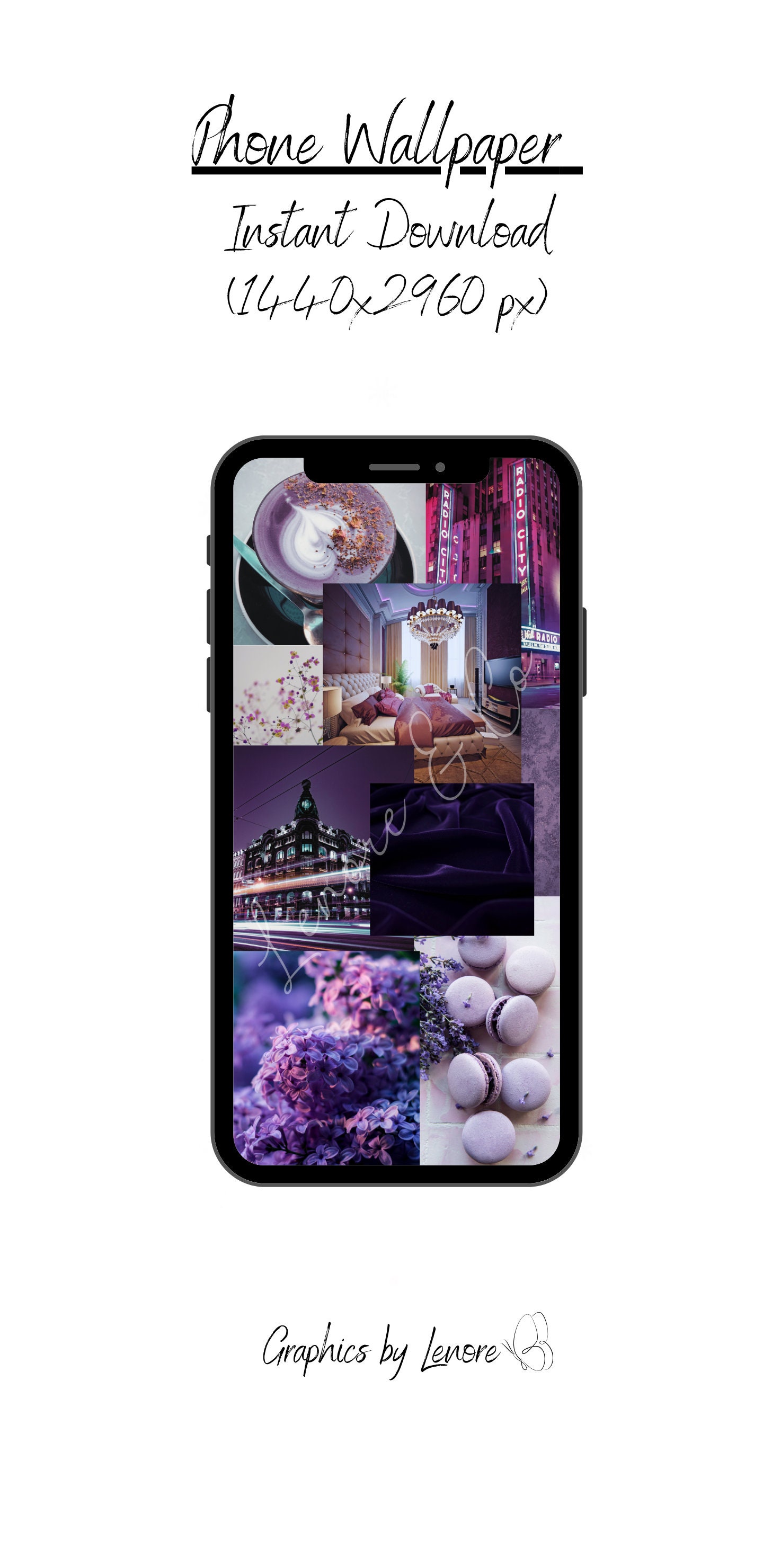 Purple Theme Aesthetic Phone Wallpaper iPhone Home Screen Background ...