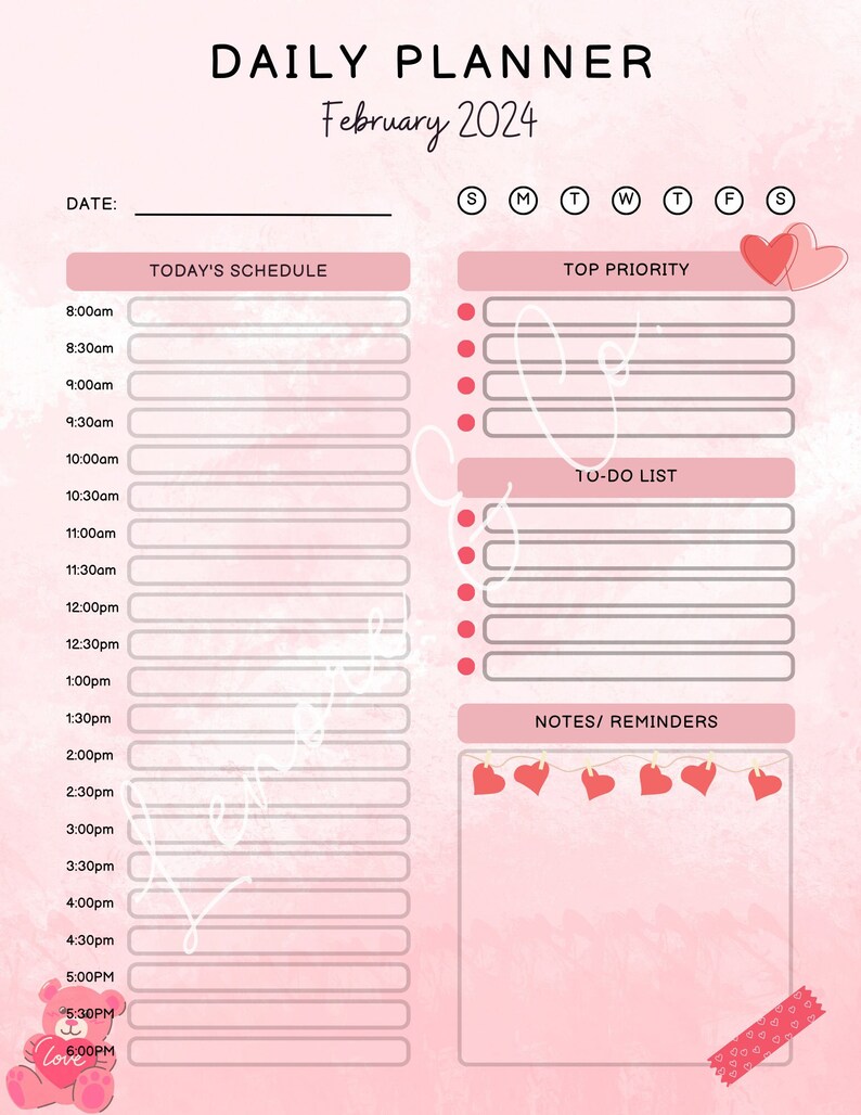 February 2024 Daily Planner Instant Download - Etsy