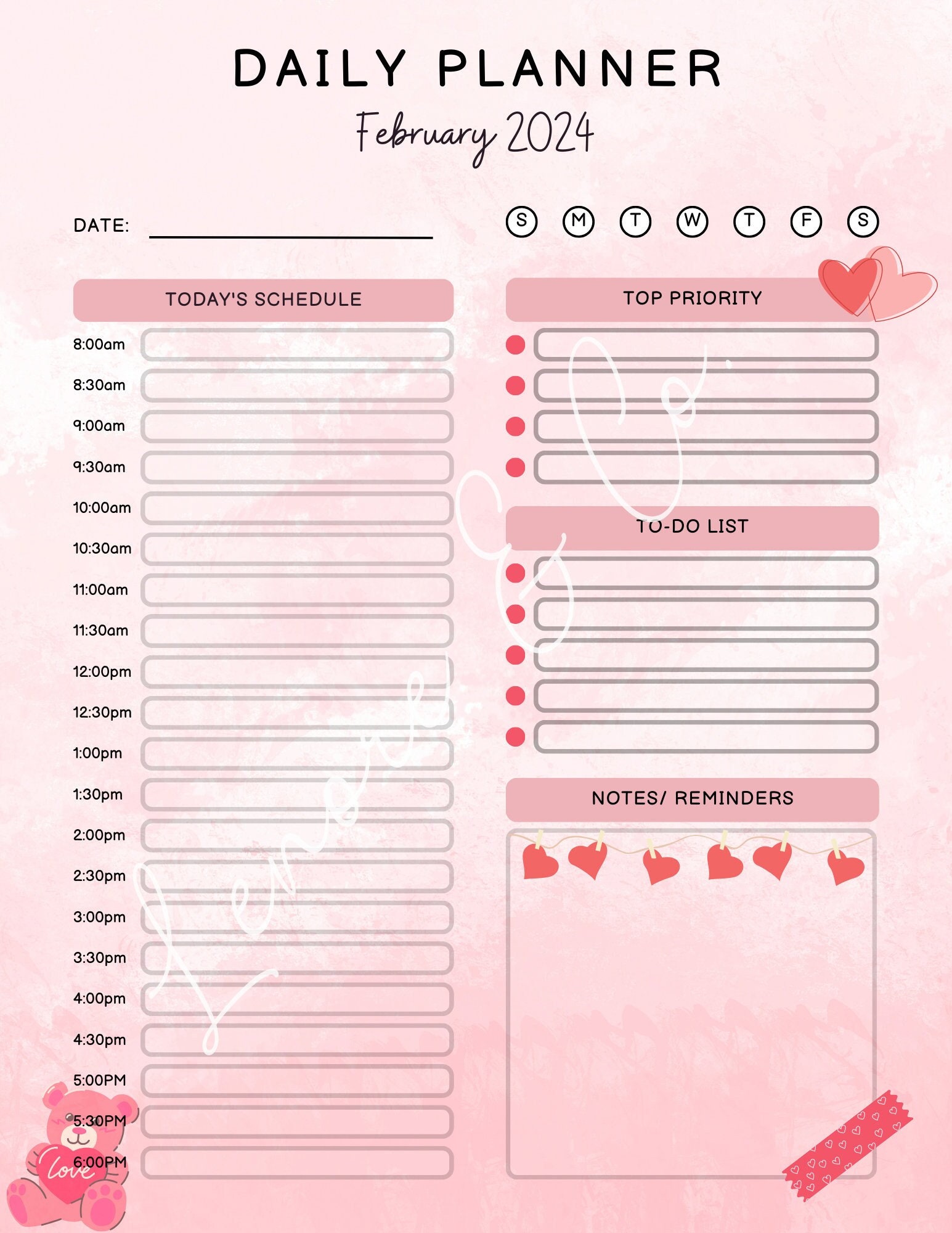 February 2024 Daily Planner Instant Download - Etsy