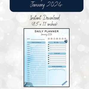 Printable January 2024 Daily Planner Instant Download - Etsy