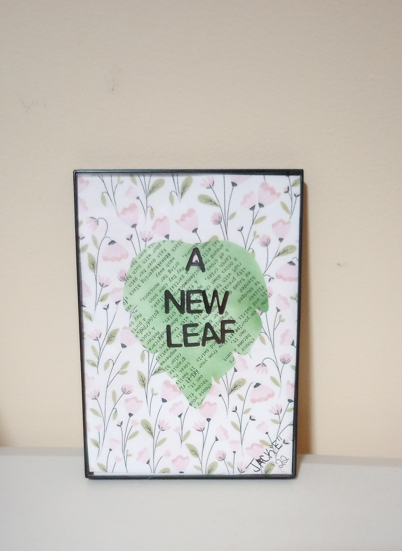 A New Leaf: Original Poetry Framed Art Poem Print Mixed Media Scrapbook ...