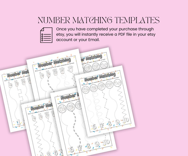 NUMBER MATCHING TEMPLATES, Count and Match, Count and Match Activity ...