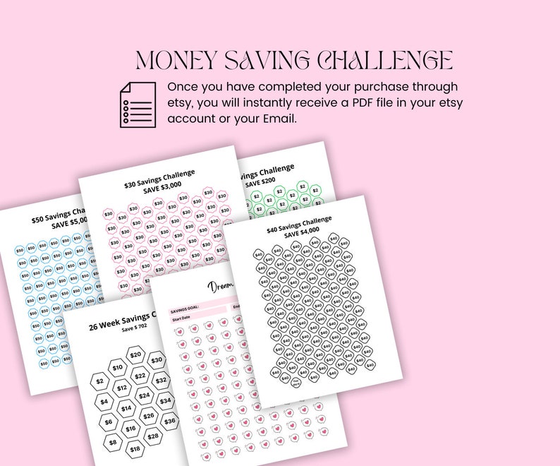 SAVINGS CHALLENGE BUNDLE, Money Saving Challenge, Savings Printable ...