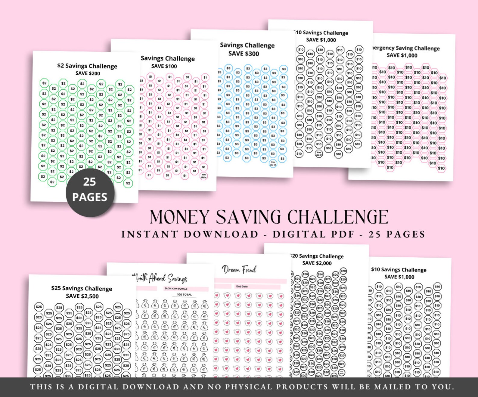 SAVINGS CHALLENGE BUNDLE, Money Saving Challenge, Savings Printable ...
