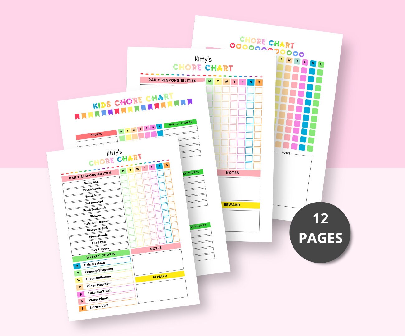 EDITABLE KIDS CHART, Toddler Routine Chart Visual Schedule for Kids ...