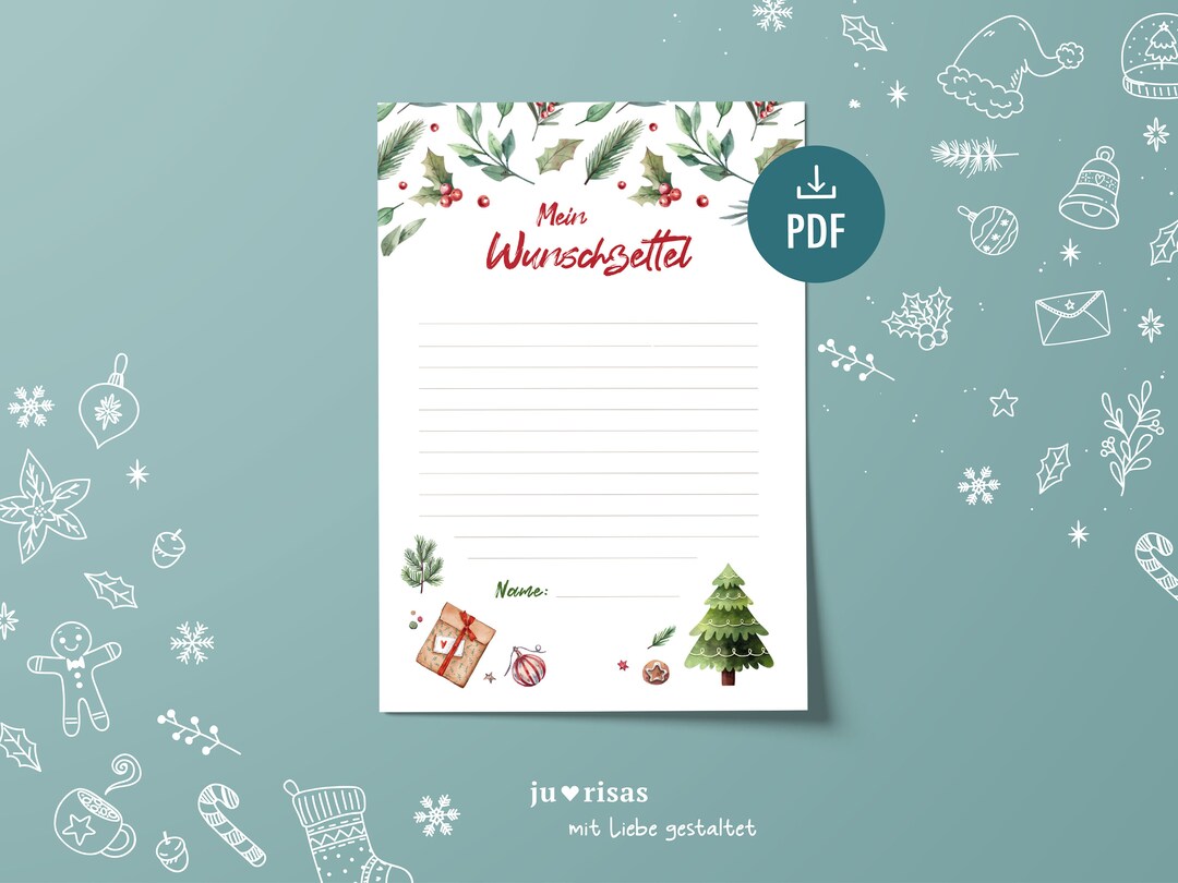 Printable Wish List Wish List Print Template Instant Download PDF File ...