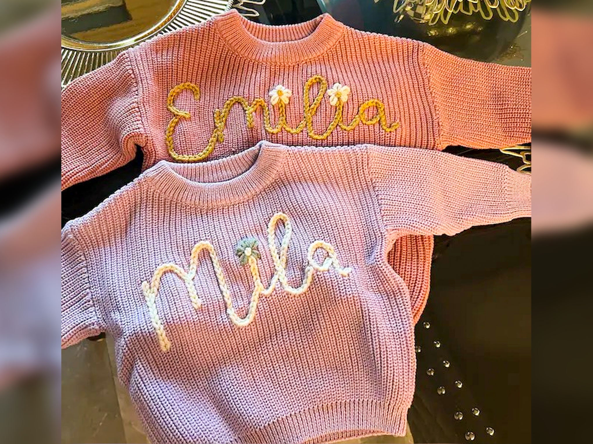 Custom Knitted Baby Name Sweater, Comfy Colors Hand Embroidered Sweater ...