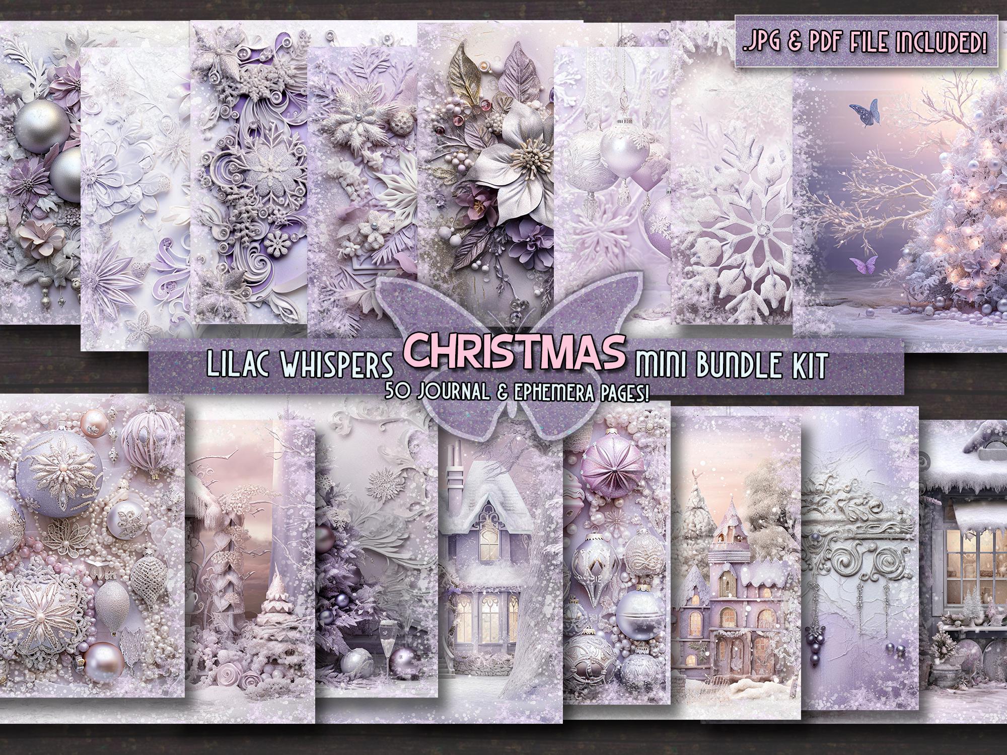 Digital Christmas Papers Bundle Lavender Printable Christmas ...