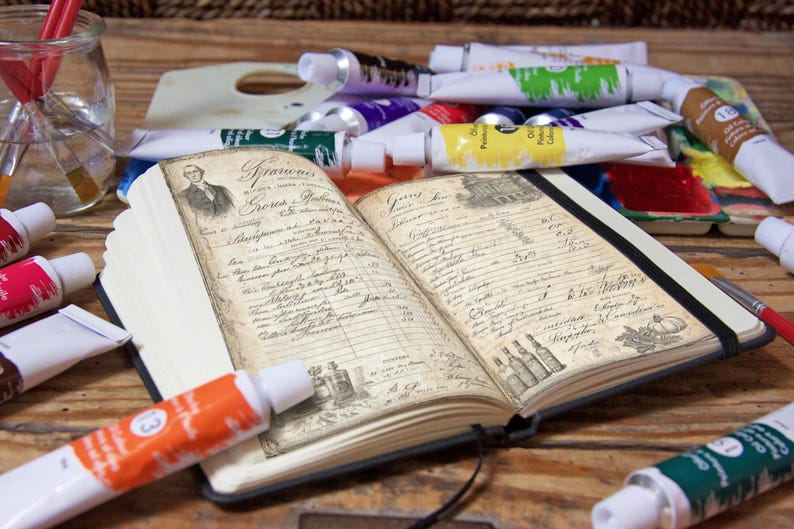 Ledger Paper Junk Journal Printable Old Shop Receipt Digital Vintage ...