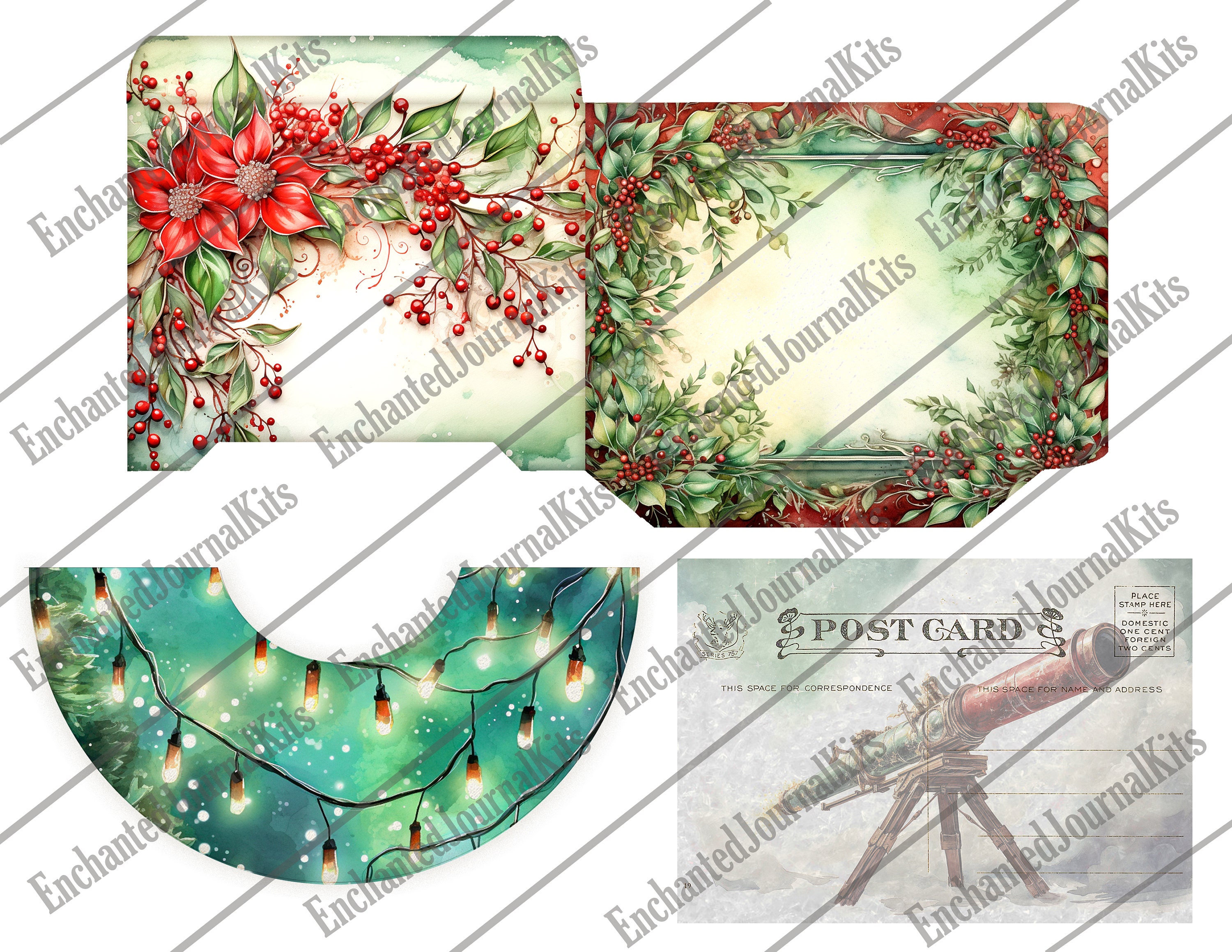 Classic Christmas Ephemera Kit Printable Traditional Papers Junkjournal ...