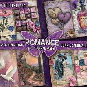 Love Letter Papers Printable Purple Love Junkjournal Rose Letter Pages ...