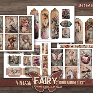 Vintage Fairy Junk Journal, Aesthetic Fairy, Magical Fairies Bundle ...
